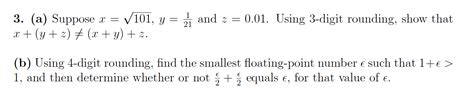 Solved 3 A Suppose X101y211 And Z001 Using 3 Digit