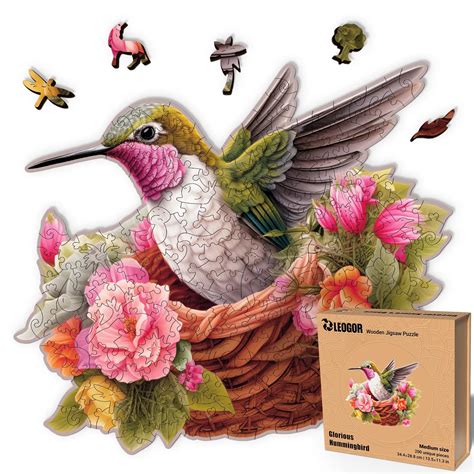 200 Piece Hummingbird Wooden Puzzle For Adults Relaxing Challenge