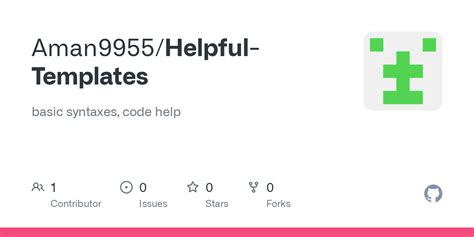 Github Aman9955helpful Templates Basic Syntaxes Code Help