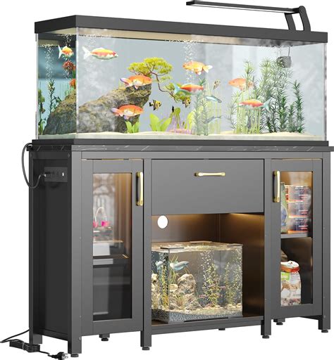 Haioou 55 75 Gallon Aquarium Stand With Led Light And Power