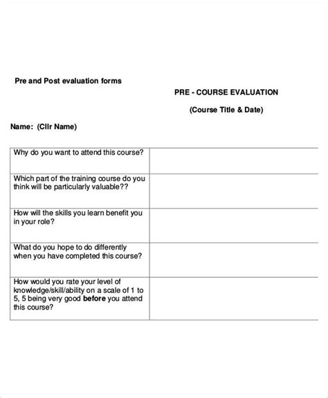 Free 26 Training Evaluation Forms In Pdf Ms Word