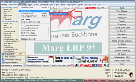 How To Create Other Cash Entry In Marg Software