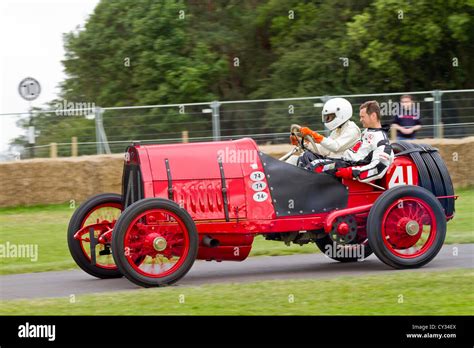 1911 Fiat S74 Grand Prix Car With Driver George Wingard At The 2012