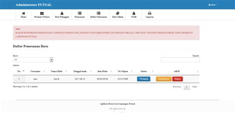 Source Code Php Pemesanan Lapangan Futsal Berbasis Web
