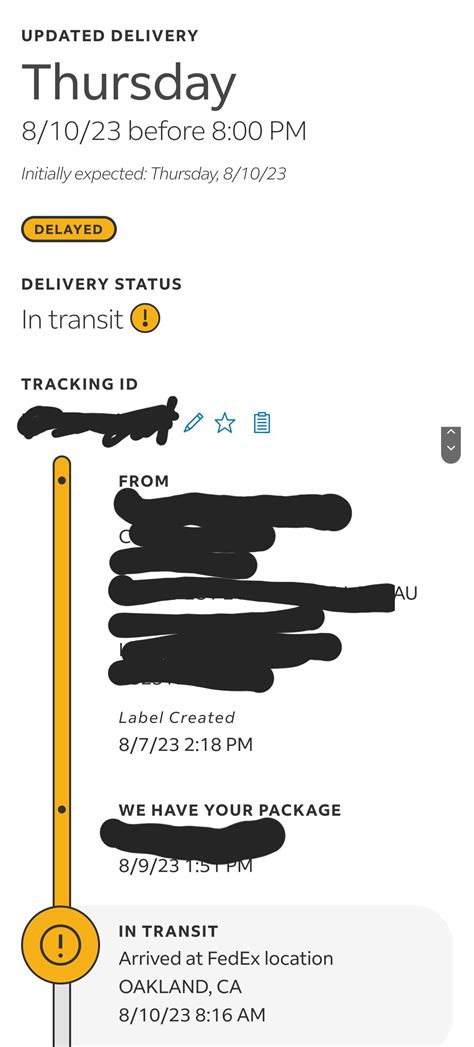 Unexpected Delay R Fedex