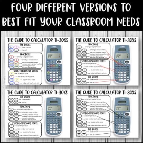 The Calculator Guide For Ti 30xs Math Resource Classroom Decor
