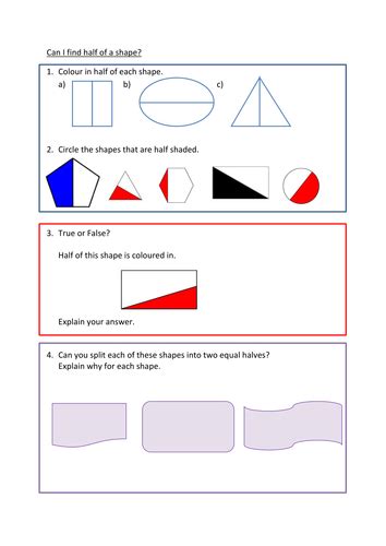 Finding Half Of A Shape Fluency Reasoning And Problem Solving Teaching Resources