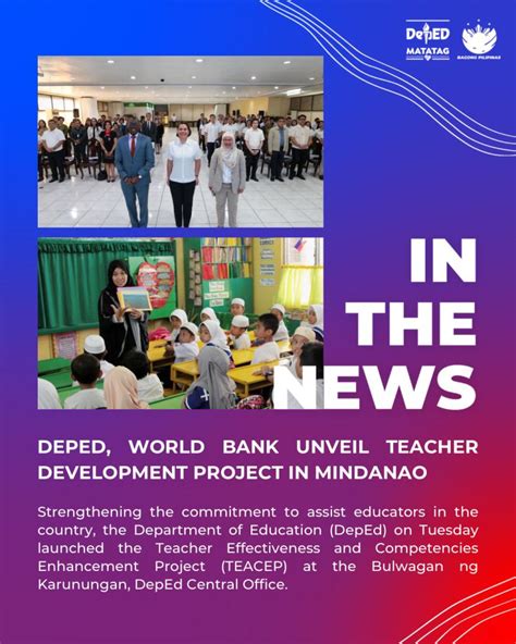Deped World Bank Unveil Teacher Development Project In Mindanao