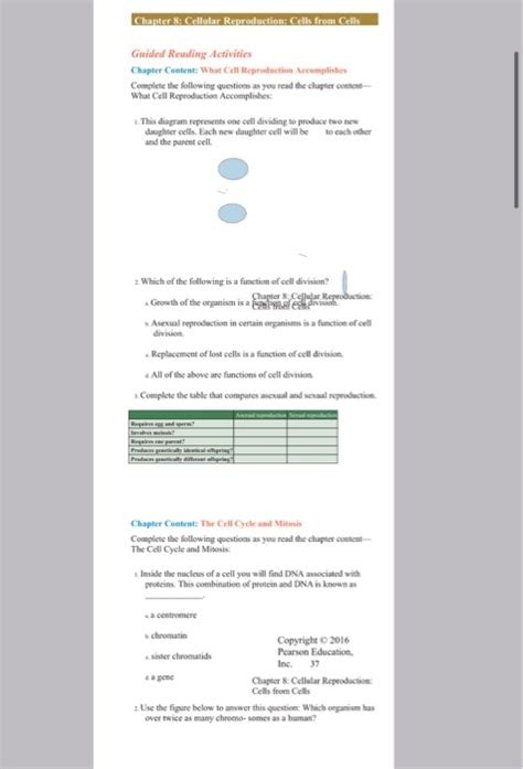 Solved Chapter 8 Cellular Reproduction Cells From Cells Chegg Com