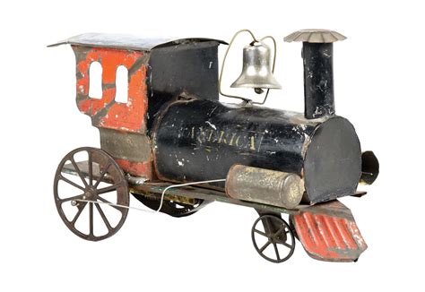 Lot Detail Early American Tin Clockwork America Train Engine
