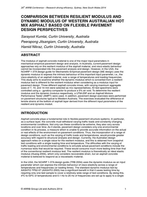 comparison between resilient modulus and dynamic modulus of western