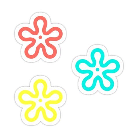 Spongebob Flower Clouds Sticker For Sale By Sara Lillian Cloud Stickers Cool Stickers
