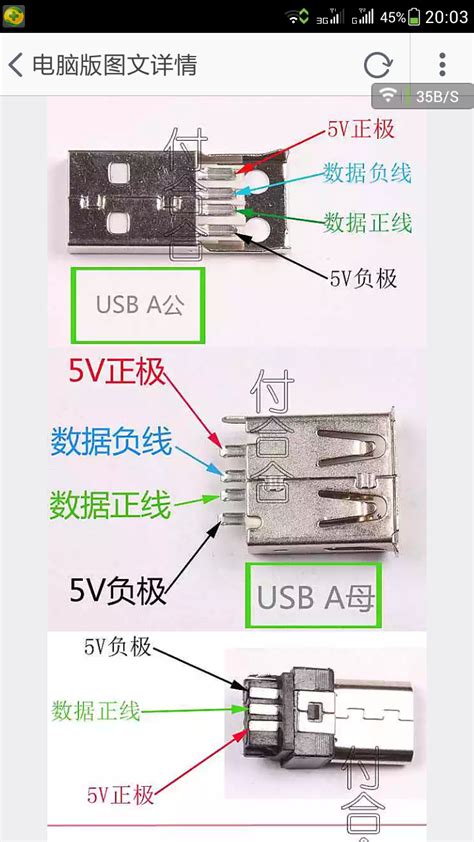 Usb公头与手机充了头怎么接线，接什么颜色，，详细点 百度知道