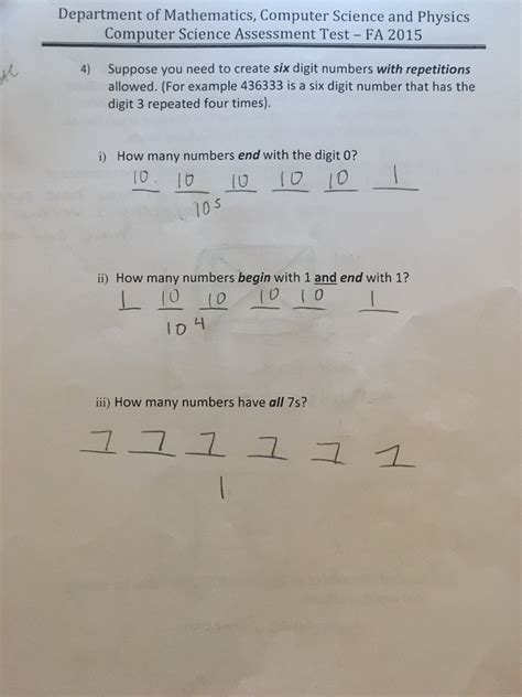 Solved Department Of Mathematics Computer Science And
