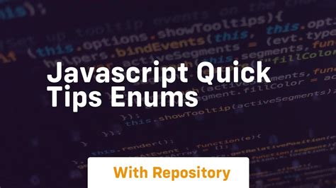 Javascript Quick Tips Enums Youtube