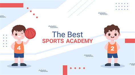 농구 아카데미 키즈 소셜 미디어 비디오 채널 템플릿 만화 배경 벡터 일러스트 레이 션 경기 스포츠에 대한 스톡 벡터 아트 및