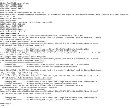 Trying To Run Script To Configure Firewall In Intune Microsoft Qanda