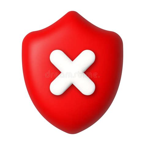 Red Cancel Cross Mark Icon On Round White Button D Realistic Design Element Stock Vector
