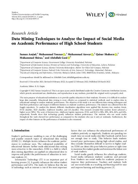 pdf data mining techniques to analyze the impact of social media on