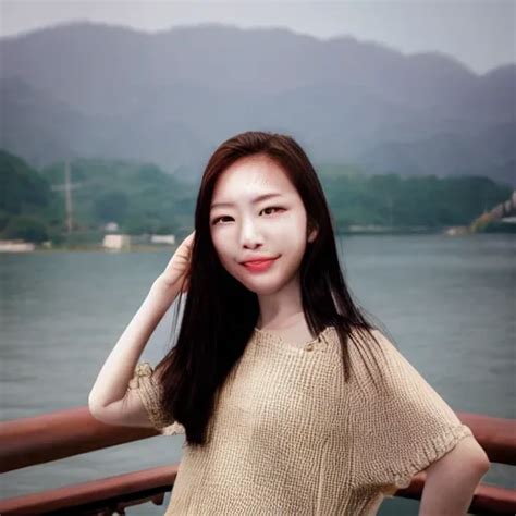 漂亮，亚洲，女孩，站在阳光下，摄影 Photography Natural Light Unreal，sunshine Arthub Ai