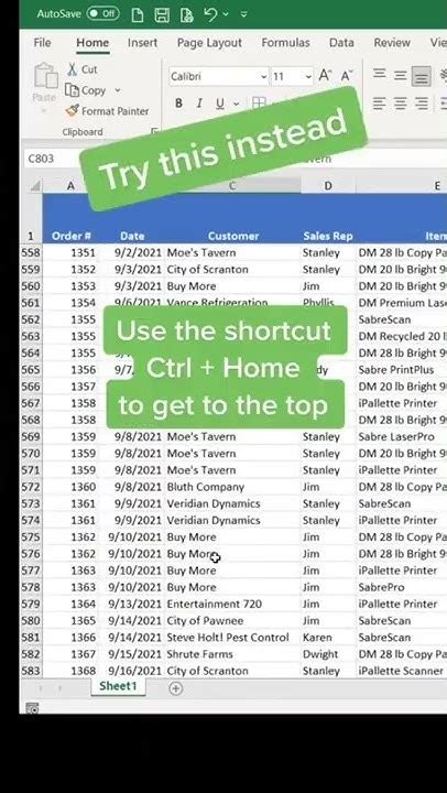 Ctrl Home Excel Exceltips Exceltutorial Tipsandtricks