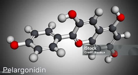 펠라르고니딘 분자 안토시아니딘 양이온 식물 색소 오렌지 색입니다 분자 모델 3d 렌더링 0명에 대한 스톡 벡터 아트 및 기타 이미지 Istock