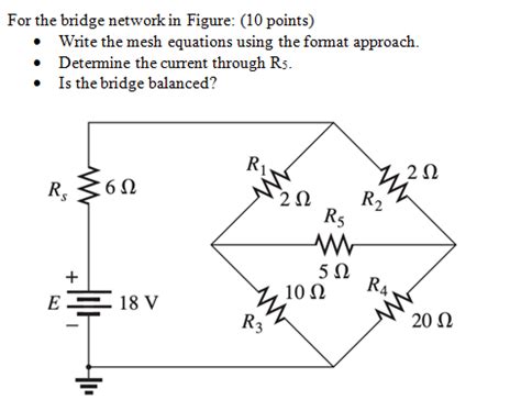 Solved For The Bridge Network In Figure Points Write Chegg