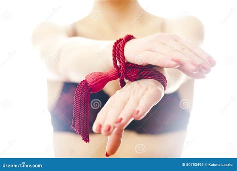 Girl Hands Tied Bondage Stock Image Image Of Paint Girl 50753495
