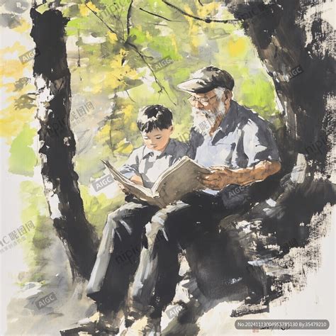 Ai创作图读书人家 课外写生 树下读书 读书人物画 树下阅读 爷爷讲故事 新疆大学水彩 听爷爷讲故事 相背读书 大树下看书 读报人物 新疆大学插画水彩 恰同学少年读书正好 父爱无声 读书图