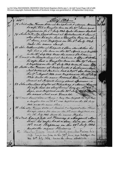 Roderick Mackinnon Birth Certificate Father Hector Mother Catharane Macniel Former Campbell Widow