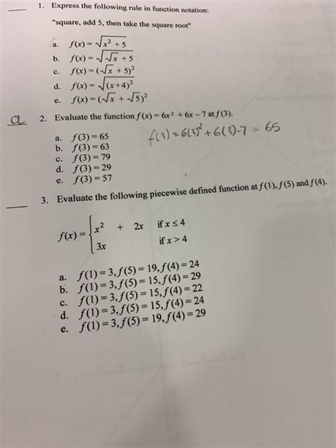 Solved 1 Express The Following Rule In Function Notation