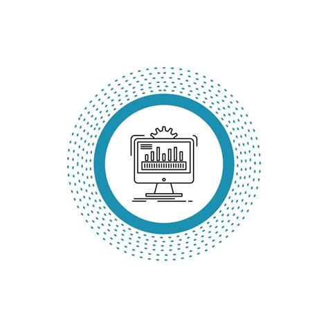 Dashboard Admin Monitor Monitoring Processing Line Icon Vector Isolated Illustration