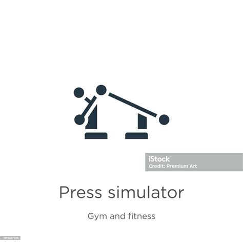 시뮬레이터 아이콘 벡터를 누릅니다 흰색 배경에 고립 된 체육관 및 피트니스 컬렉션에서 트렌디 한 평면 프레스 시뮬레이터 아이콘 벡터 일러스트레이션은 웹 및 모바일 그래픽