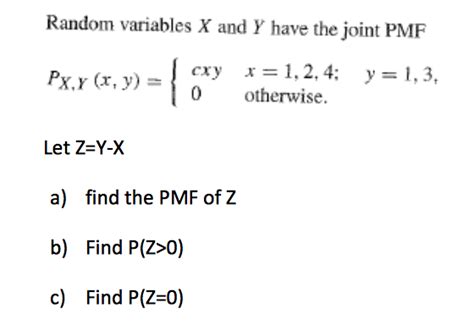 Solved Random Variables X And Y Have The Joint Pmf Px Y