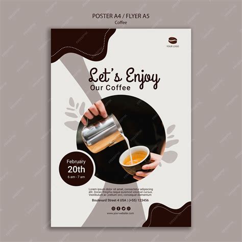 Вкусный кофе постер шаблон | Бесплатно PSD Файл