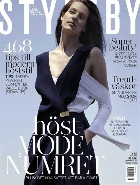 Styleby August 2015 Cover Styleby Magazine Elin Kling Kvinnor Moda