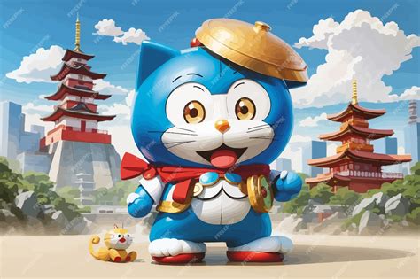 Doraemon Is The Name Of A Robot Cat Illustration Premium Ai Generated Vector