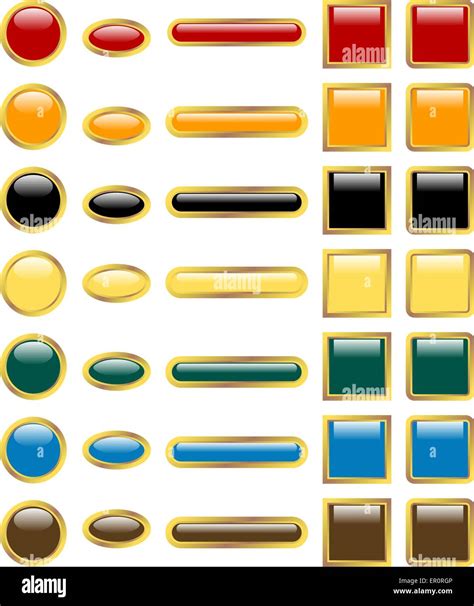 Set Of Glossy Web Buttons Stock Vector Image Art Alamy