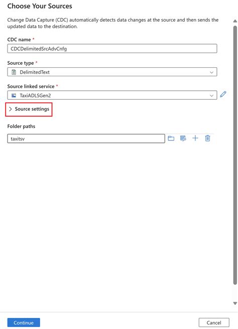 Introducing Optional Source Settings For Delimitedtext And Json Sources For Top Level Cdc Resource