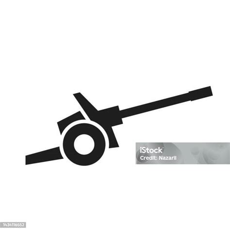 포병 대포 아이콘입니다 전쟁 무기 및 군대 상징 군사 웹 디자인을 위한 격리된 벡터 이미지 World War I에 대한 스톡 벡터 아트 및 기타 이미지 Istock