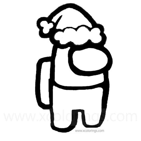 Among Us Coloring Pages Christmas Santa Hat Santa Coloring Pages
