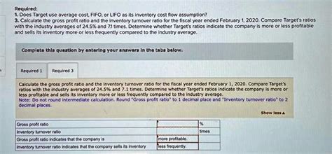 Required 1 Does Target Use Average Cost Fifo Or Lifo As Its