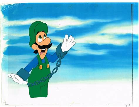 The Super Mario Bros Super Show Animation Cel Dic Nintendo Luigi Copy