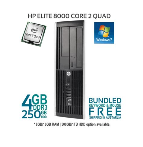 HP Compaq Elite Intel Core Quad Ghz Desktop Gb Ram Gb HDD Win Seller
