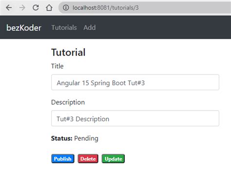 Spring Boot Angular 15 Example Crud Full Stack Bezkoder