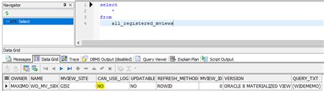 Oracle Materialized View Not Purging Over Dblink Via View