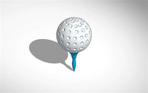 3d Design Golf Ball On Tee Tinkercad