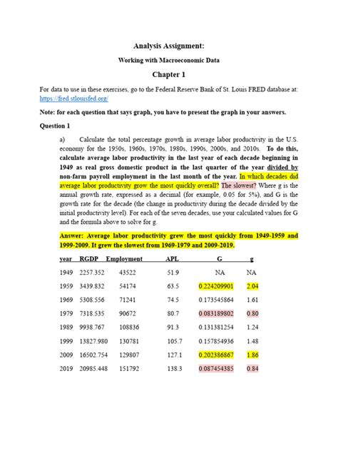 Analysis Assignment 1 Pdf Recession Unemployment