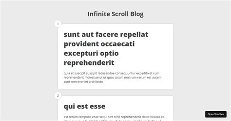 Scroll Infinite Blog Codesandbox