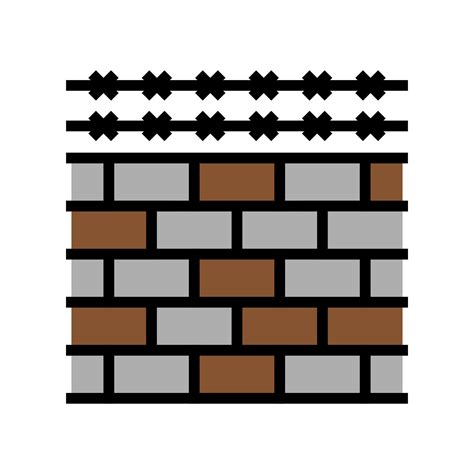 Fence With Barbed Wire Color Icon Vector Illustration 10300246 Vector Art At Vecteezy